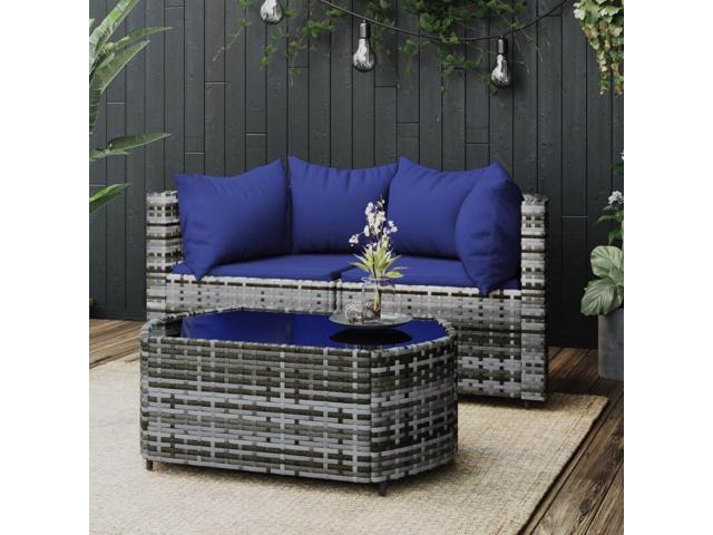 Click here for vidaXL Patio Furniture Set 3 Piece Loveseat with C... prices