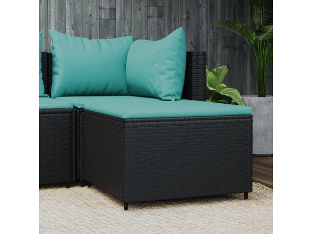 Click here for vidaXL Patio Ottoman Patio Wicker Footstool with C... prices