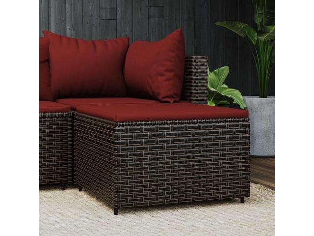 Click here for vidaXL Patio Ottoman Patio Wicker Footstool with C... prices