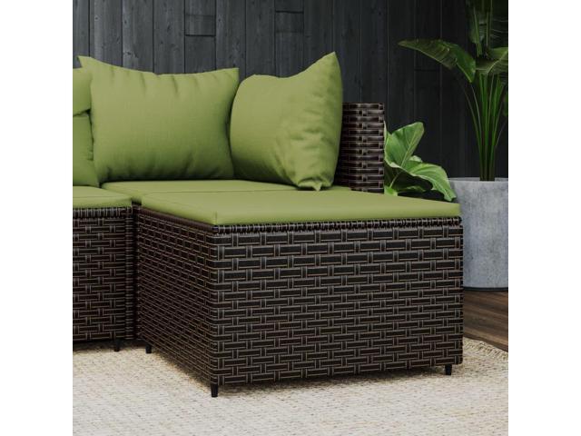 Click here for vidaXL Patio Ottoman Patio Wicker Footstool with C... prices