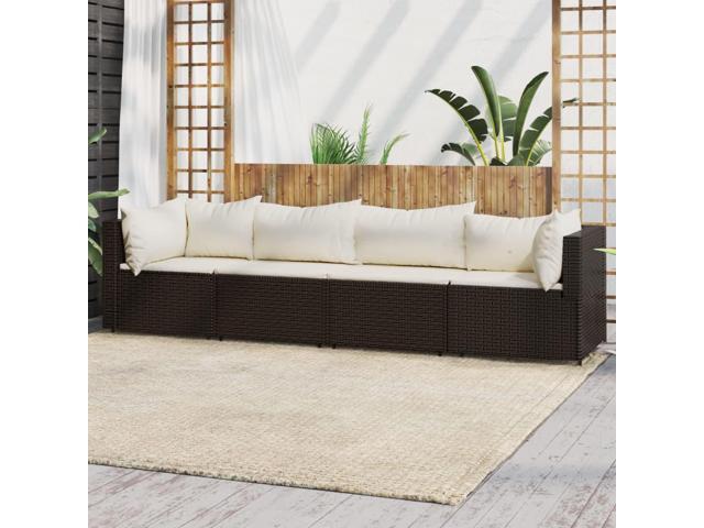 Click here for vidaXL Patio Furniture Set 4 Piece Patio Sofa with... prices