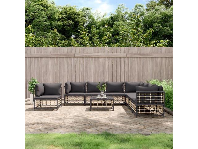 Click here for vidaXL Patio Furniture Set 9 Piece Sofa with Cushi... prices