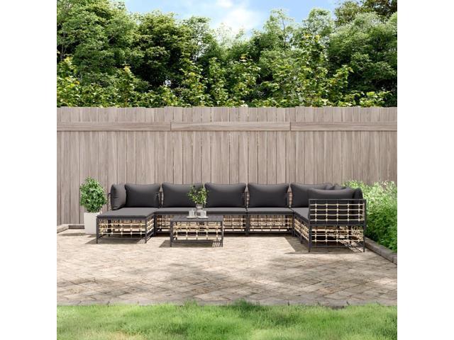 Click here for vidaXL Patio Furniture Set 9 Piece Sofa with Cushi... prices