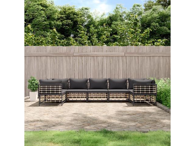 Click here for vidaXL Patio Furniture Set 7 Piece Sofa with Cushi... prices