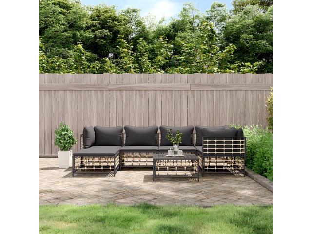 Click here for vidaXL Patio Furniture Set 7 Piece Sofa with Cushi... prices