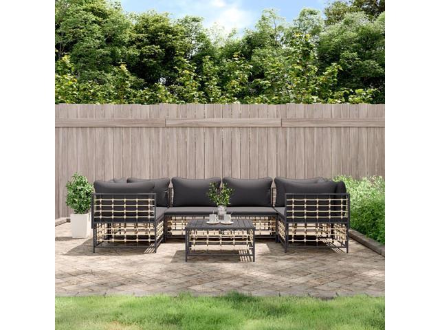 Click here for vidaXL Patio Furniture Set 7 Piece Sofa with Cushi... prices