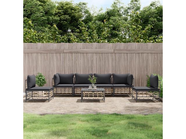 Click here for vidaXL Patio Furniture Set 7 Piece Chair with Cush... prices