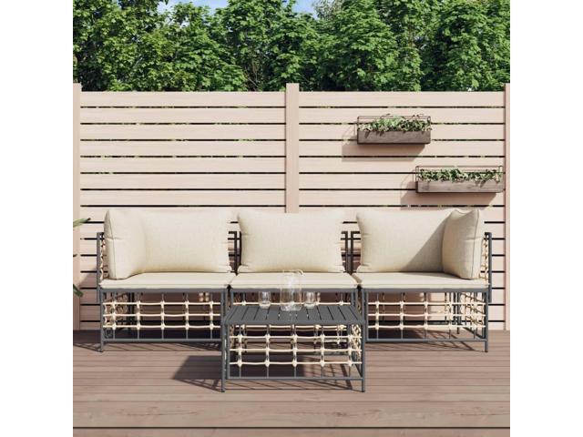 Click here for vidaXL Patio Furniture Set 4 Piece Chair with Cush... prices