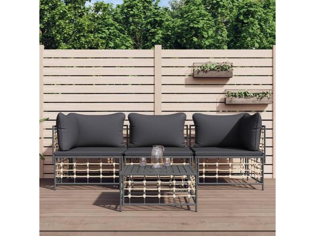 Click here for vidaXL Patio Furniture Set 4 Piece Chair with Cush... prices