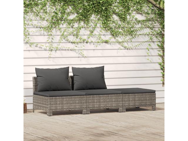 Click here for vidaXL 3 Piece Patio Lounge Set with Cushions Gray... prices