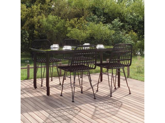 Click here for vidaXL Patio Dining Set 5 Piece Rattan Patio Conve... prices