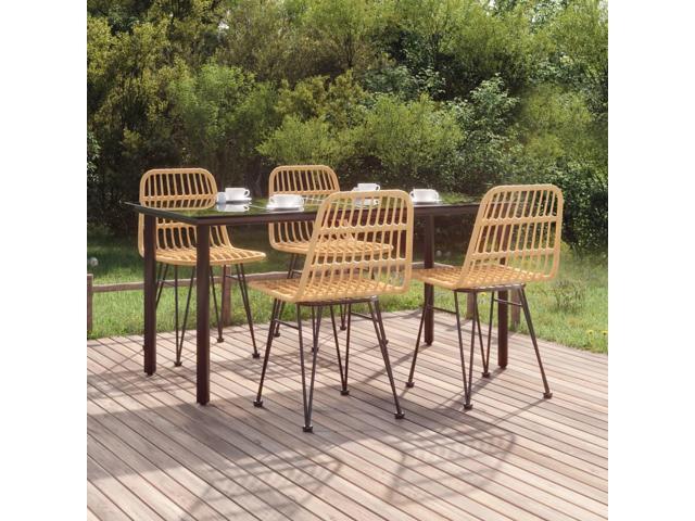 Click here for vidaXL Patio Dining Set 5 Piece Rattan Patio Conve... prices