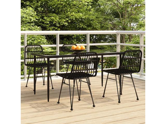 Click here for vidaXL Patio Dining Set 5 Piece Rattan Patio Conve... prices