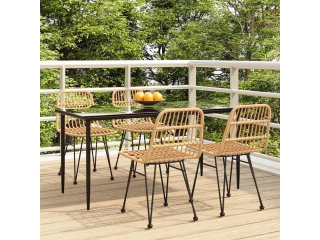 Click here for vidaXL Patio Dining Set 5 Piece Rattan Patio Conve... prices
