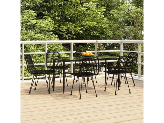 Click here for vidaXL Patio Dining Set 7 Piece Rattan Patio Conve... prices