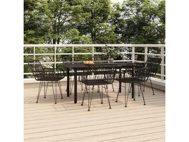 Click here for vidaXL Patio Dining Set 7 Piece Rattan Patio Conve... prices