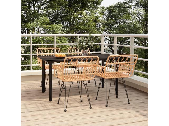 Click here for vidaXL Patio Dining Set 5 Piece Rattan Patio Conve... prices