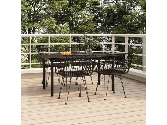Click here for vidaXL Patio Dining Set 5 Piece Rattan Patio Conve... prices