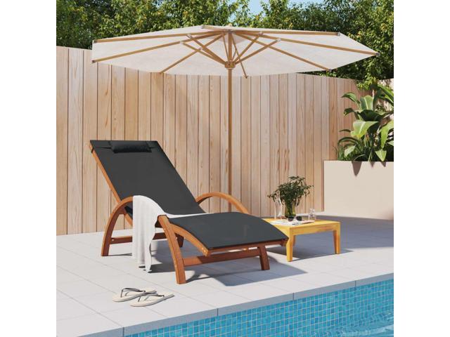 Click here for vidaXL Sun Lounger Grey Textilene Standard Foldabl... prices