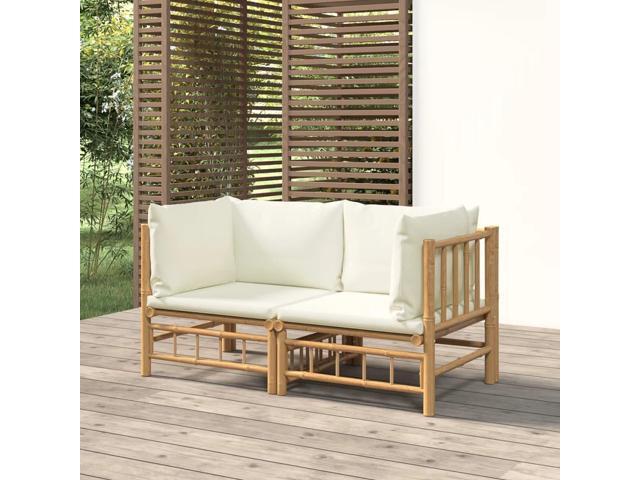 Click here for vidaXL Patio Loveseats 2 Pcs Sectional Sofa with C... prices