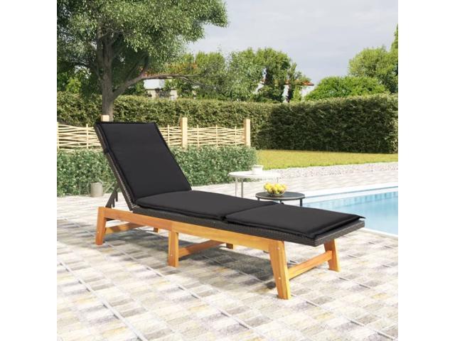 Click here for vidaXL Chaise Lounge Chair with Cushion Poly Ratta... prices
