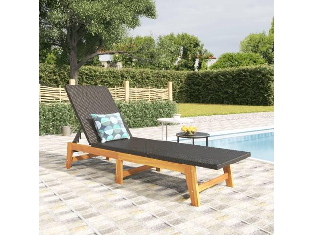 Click here for vidaXL Sun Lounger Patio Black and Brown Poly Ratt... prices