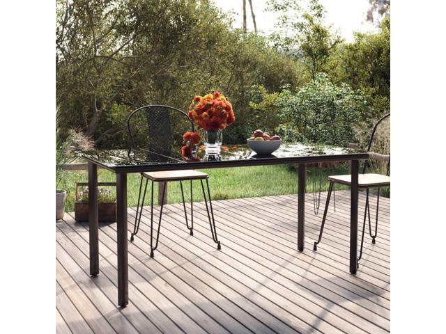 Click here for vidaXL Tempered Glass Table Patio Dining Table Bla... prices