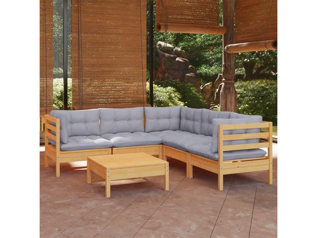 Click here for vidaXL Solid Pinewood Patio Lounge Set 6 Piece wit... prices