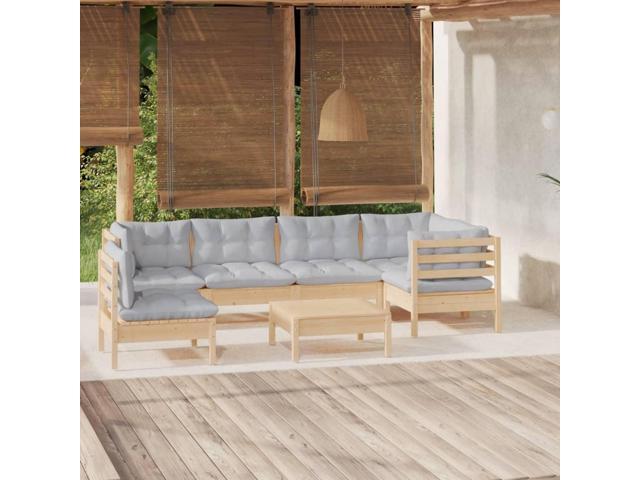 Click here for vidaXL Solid Pinewood Patio Lounge Set 7 Piece wit... prices