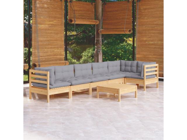 Click here for vidaXL Solid Pinewood Patio Lounge Set 7 Piece wit... prices