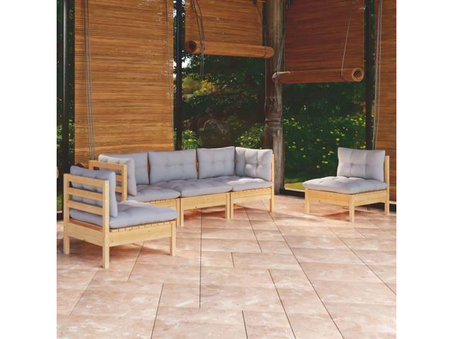 Click here for vidaXL Solid Pinewood Patio Lounge Set 5 Piece wit... prices