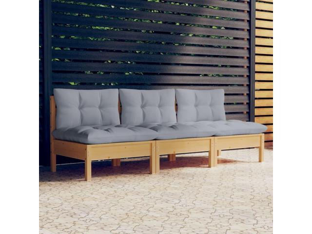 Click here for vidaXL Solid Pinewood 3-Seater Patio Sofa with Gra... prices