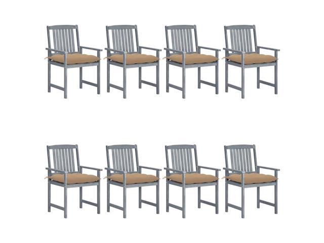 Click here for vidaXL 8x Solid Acacia Wood Patio Chairs with Cush... prices