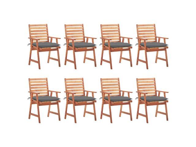Click here for vidaXL 8x Solid Acacia Wood Patio Dining Chairs wi... prices
