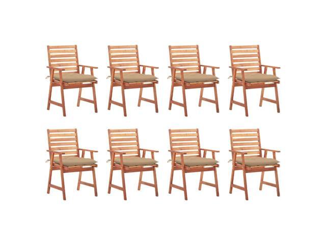 Click here for vidaXL 8x Solid Acacia Wood Patio Dining Chairs wi... prices