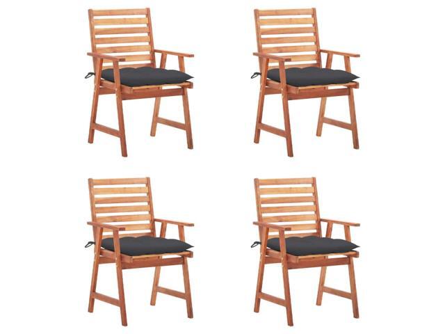Click here for vidaXL 4x Solid Acacia Wood Patio Dining Chairs wi... prices