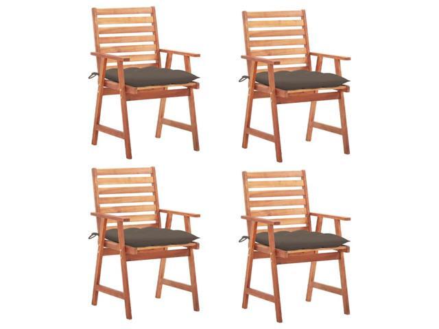 Click here for vidaXL 4x Solid Acacia Wood Patio Dining Chairs wi... prices