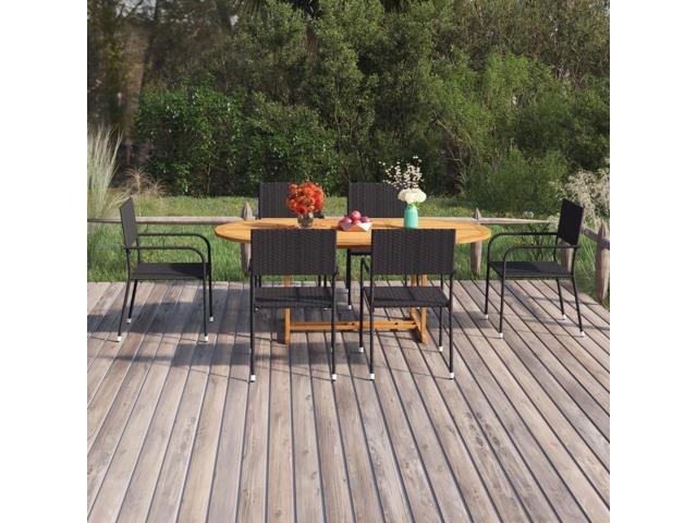 Click here for vidaXL Patio Dining Set 7 Piece Dining Table and C... prices