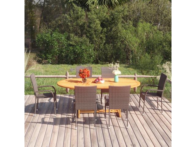 Click here for vidaXL Patio Dining Set 7 Piece Dining Table and C... prices
