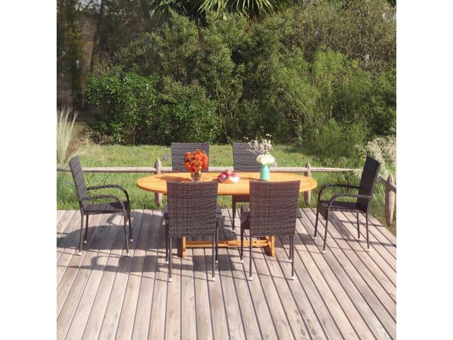 Click here for vidaXL Patio Dining Set 7 Piece Outdoor Table and... prices