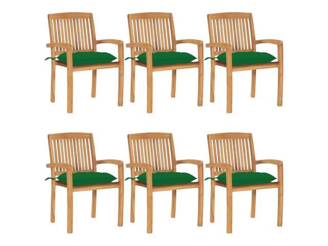 Click here for vidaxL 6x Solid Teak Wood Stacking Patio Chairs wi... prices