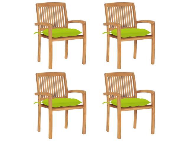 Click here for vidaXL 4x Solid Teak Wood Stacking Patio Chairs wi... prices