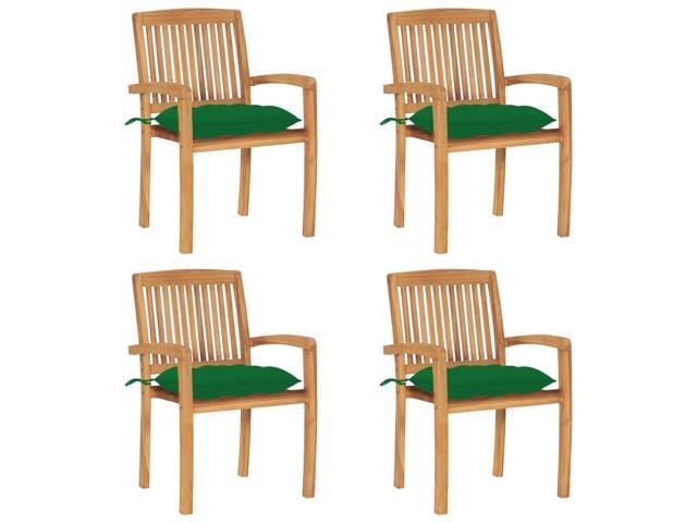 Click here for vidaxL 4x Solid Teak Wood Stacking Patio Chairs wi... prices