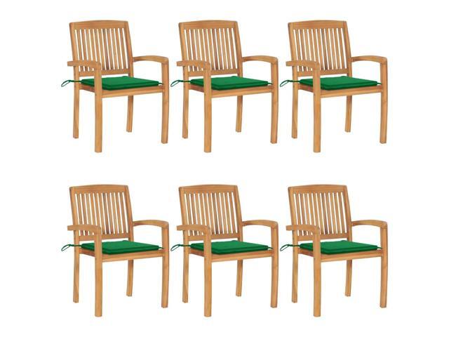 Click here for vidaXL 6x Solid Teak Wood Stacking Patio Chairs wi... prices