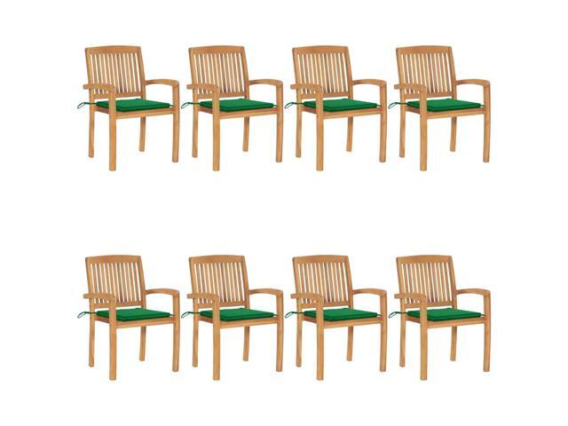 Click here for vidaXL 8x Solid Teak Wood Stacking Patio Chairs wi... prices