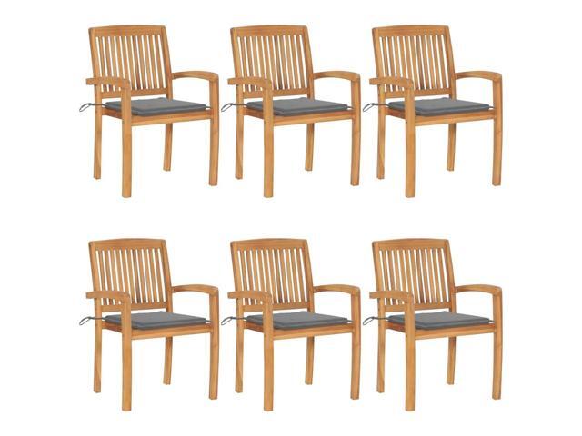 Click here for vidaXL 6x Solid Teak Wood Stacking Patio Chairs wi... prices