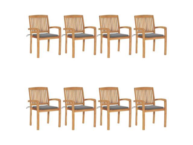 Click here for vidaXL 8x Solid Teak Wood Stacking Patio Chairs wi... prices