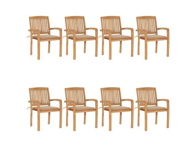 Click here for vidaXL 8x Solid Teak Wood Stacking Patio Chairs wi... prices