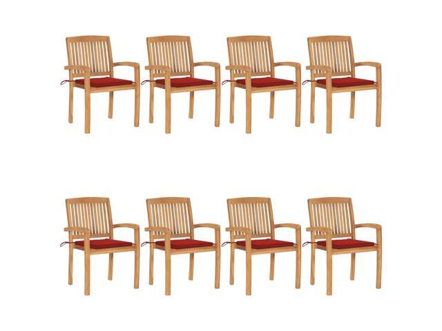 Click here for vidaXL 8x Solid Teak Wood Stacking Patio Chairs wi... prices