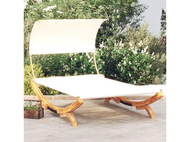 Click here for vidaXL Outdoor Double Chaise Lounge Daybed with Ca... prices